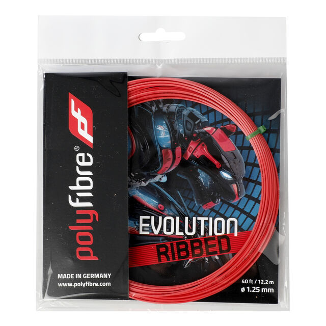 buy Polyfibre Evolution Ribbed 12m String Set - Red online | Tennis-Point