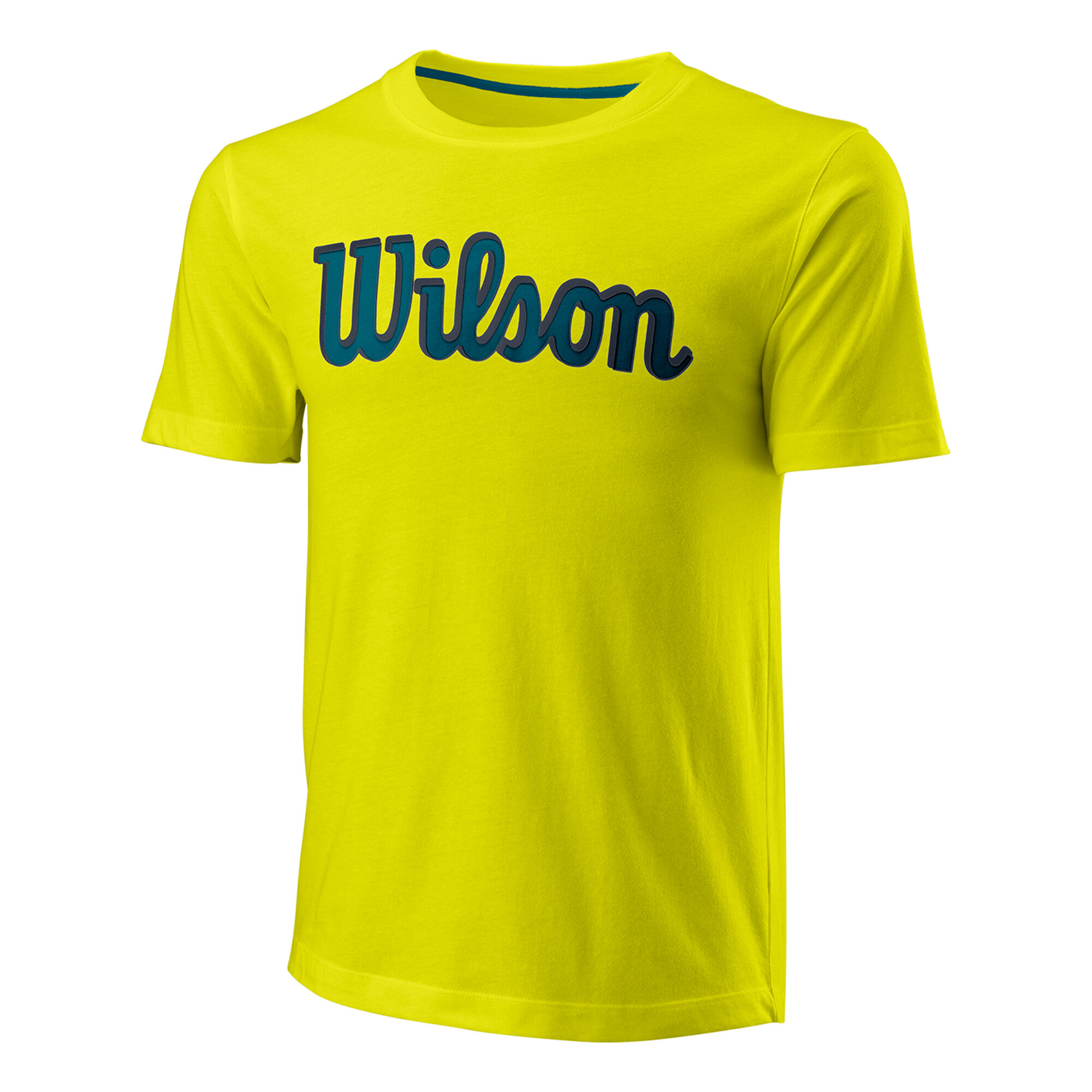 Buy Wilson Script Eco Slimfit T-Shirt Men Yellow, Blue online | Tennis ...