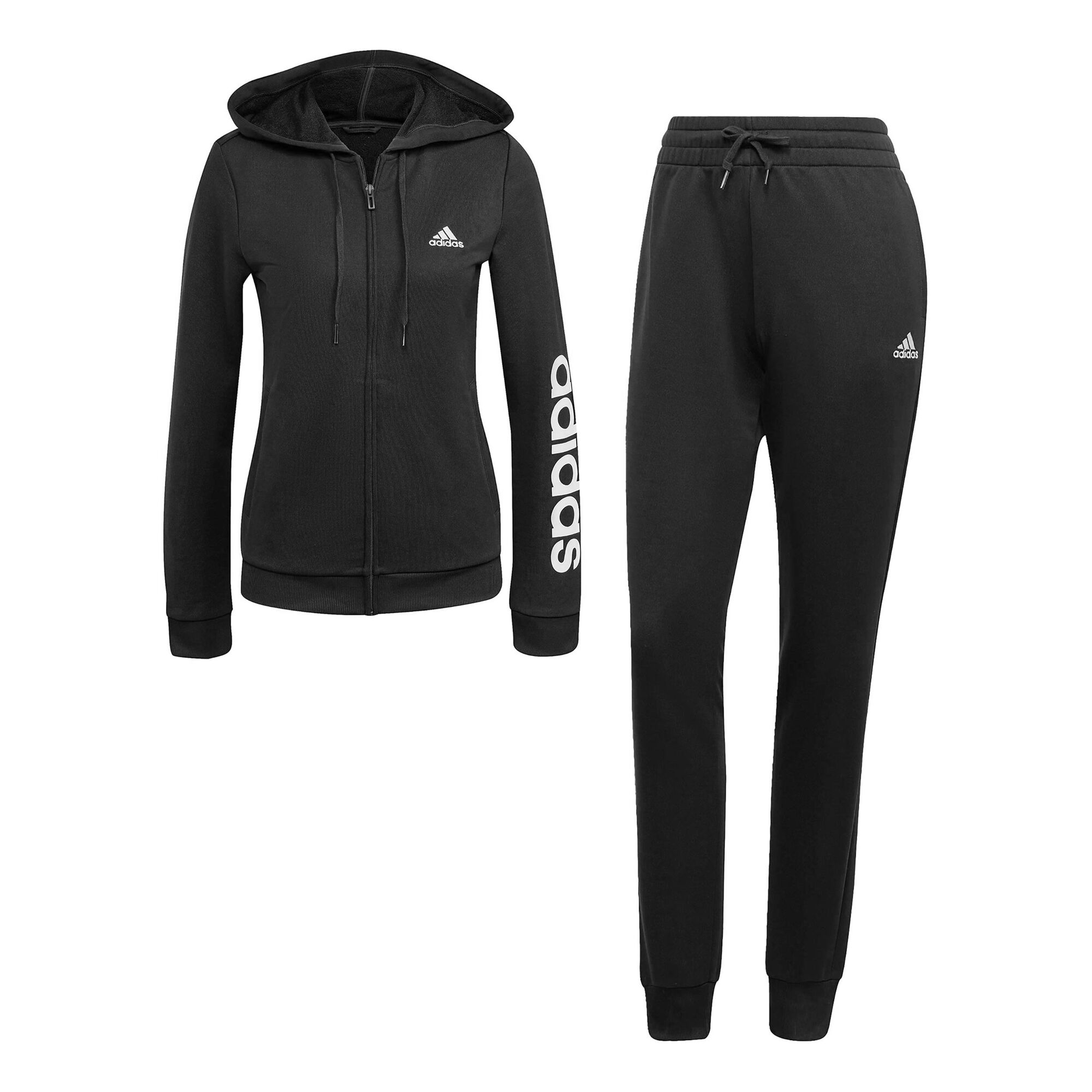 Buy Adidas Linear French Terry Tracksuit Women Black White Online