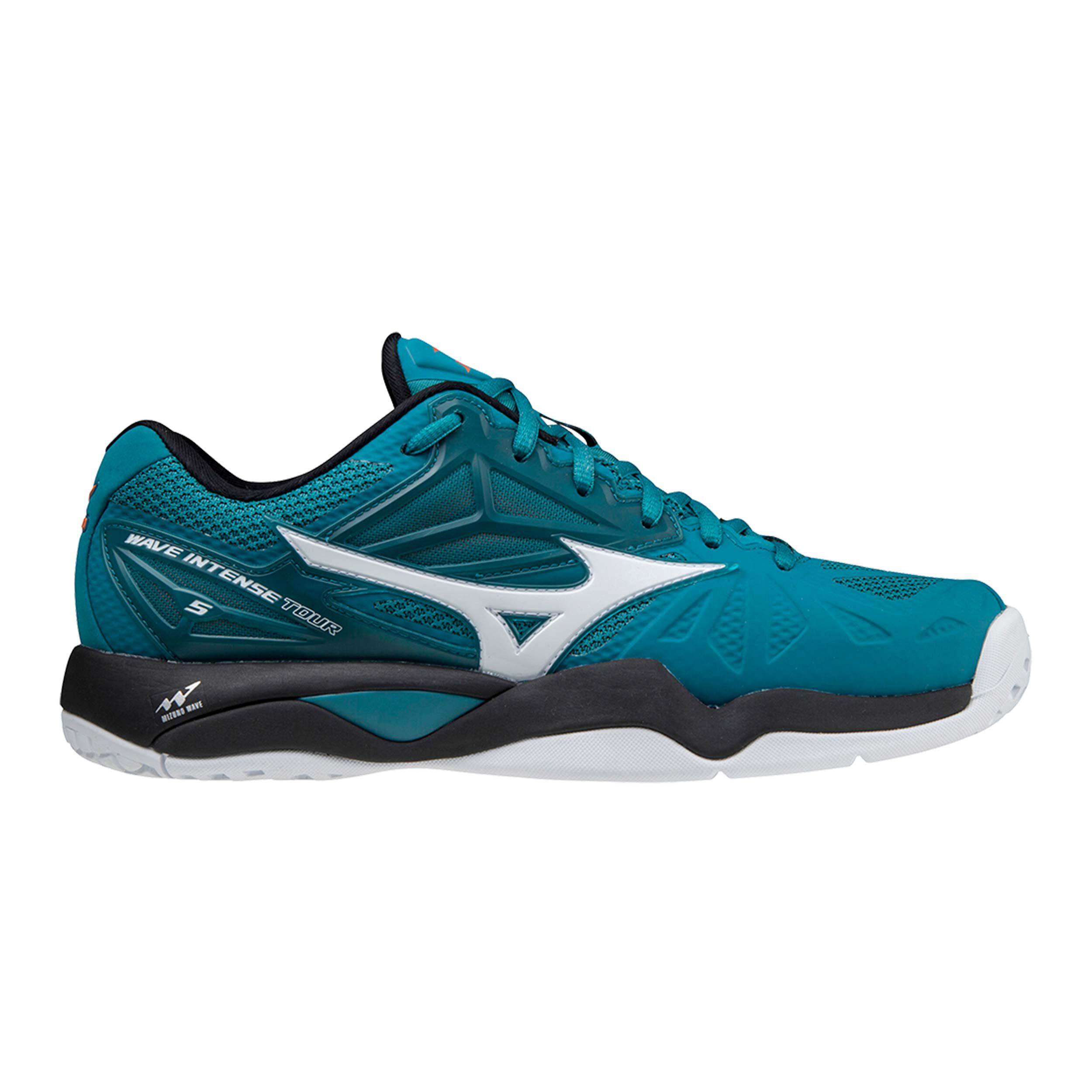 Buy Mizuno Wave Intense Tour 5 All Court Shoe Men Petrol Multicoloured online Tennis Point COM