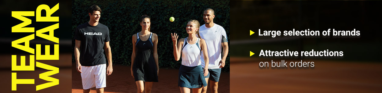 The perfect tennis outfits for your team with our Teamwear